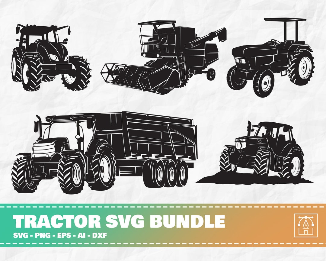 Tractor SVG Bundle, Farm Tractor Svg, Tractor Clipart Svg, Tractor ...