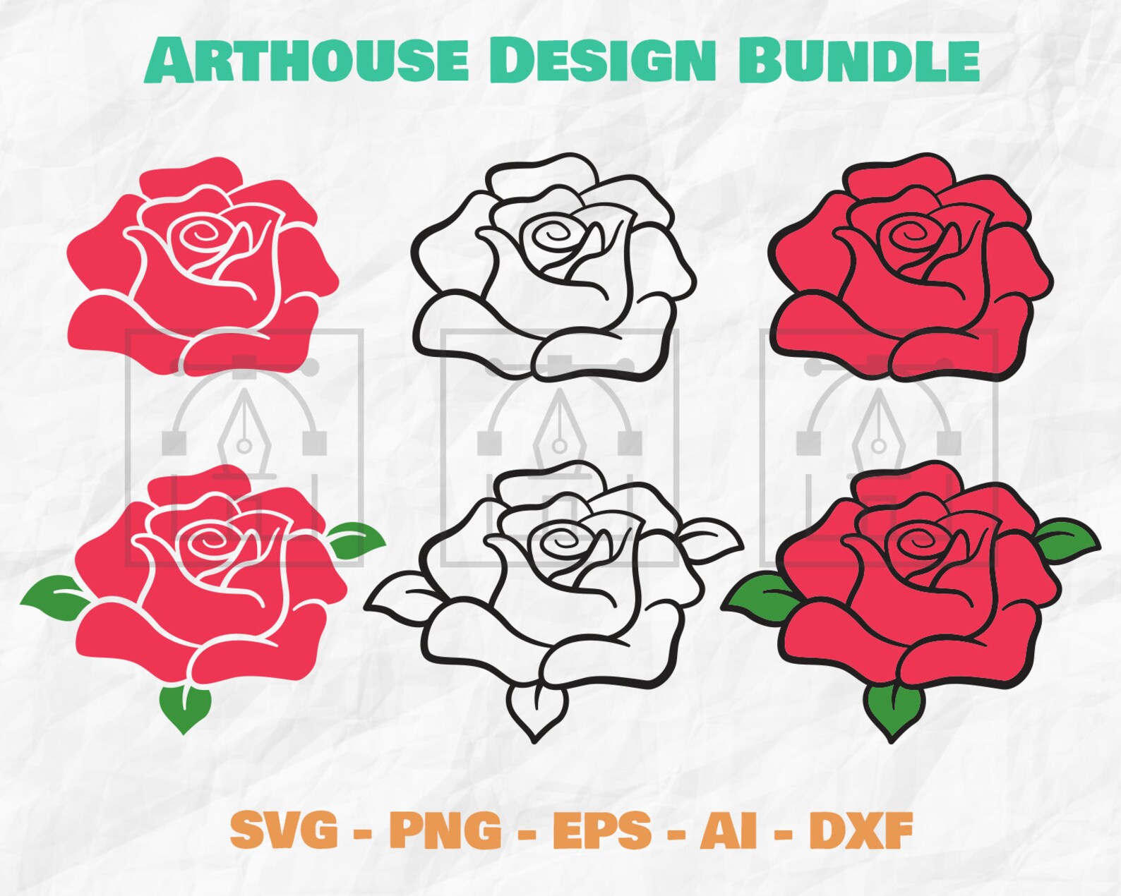 Rose SVG Bundle Rose Clipart Svg Rose Cricut Floral Svg | Etsy