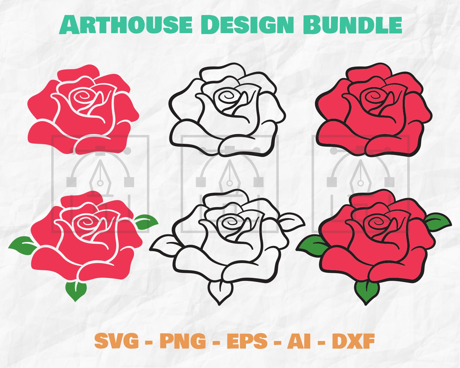 Rose SVG Bundle Rose Clipart svg Rose Cricut Floral svg | Etsy