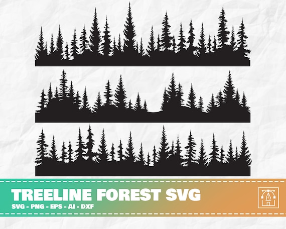 Treeline Forest SVG Tree Clipart Svg Tree Silhouette Svg | Etsy Australia
