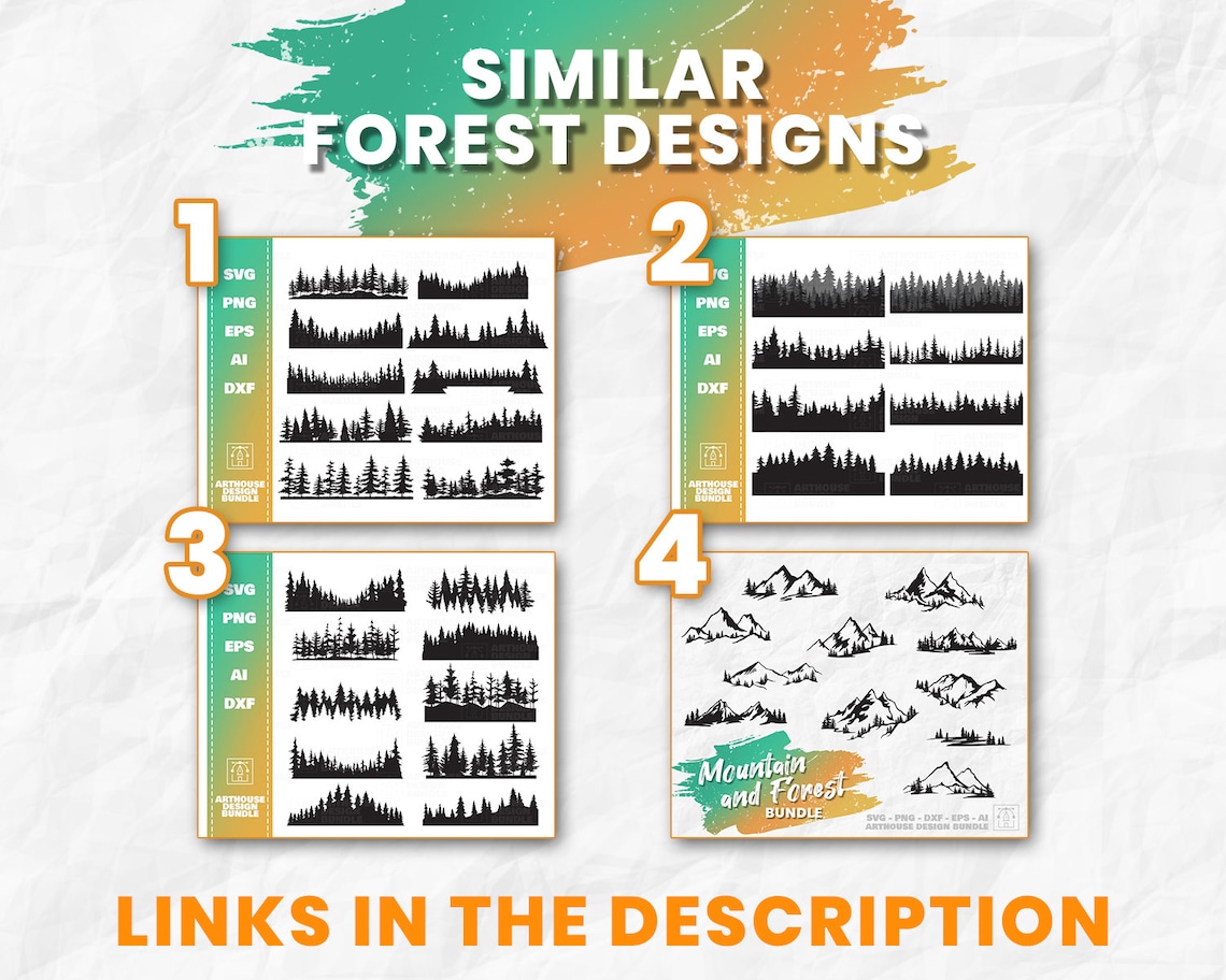 Forest Line SVG, Treeline Svg, Tree Svg, Tree Clipart Svg, Forest ...