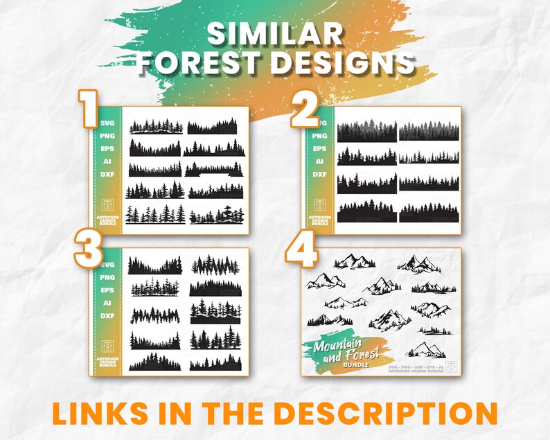 Forest Line SVG, Treeline Svg, Tree Svg, Tree Clipart Svg, Forest ...