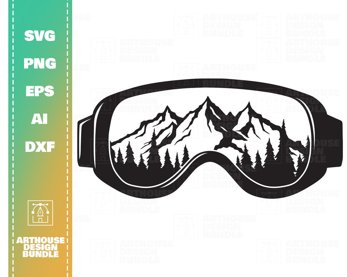 Snow Goggles Mountain, Mountain Svg, Mountain Clipart, Snow Sports ...