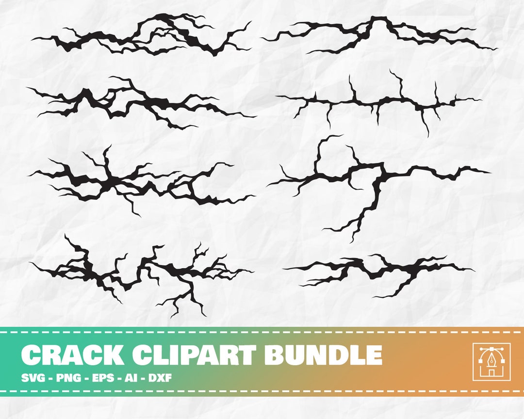 Crack Clipart Bundle, Cracks Svg, Lightning Svg, Electric Bolt Svg ...