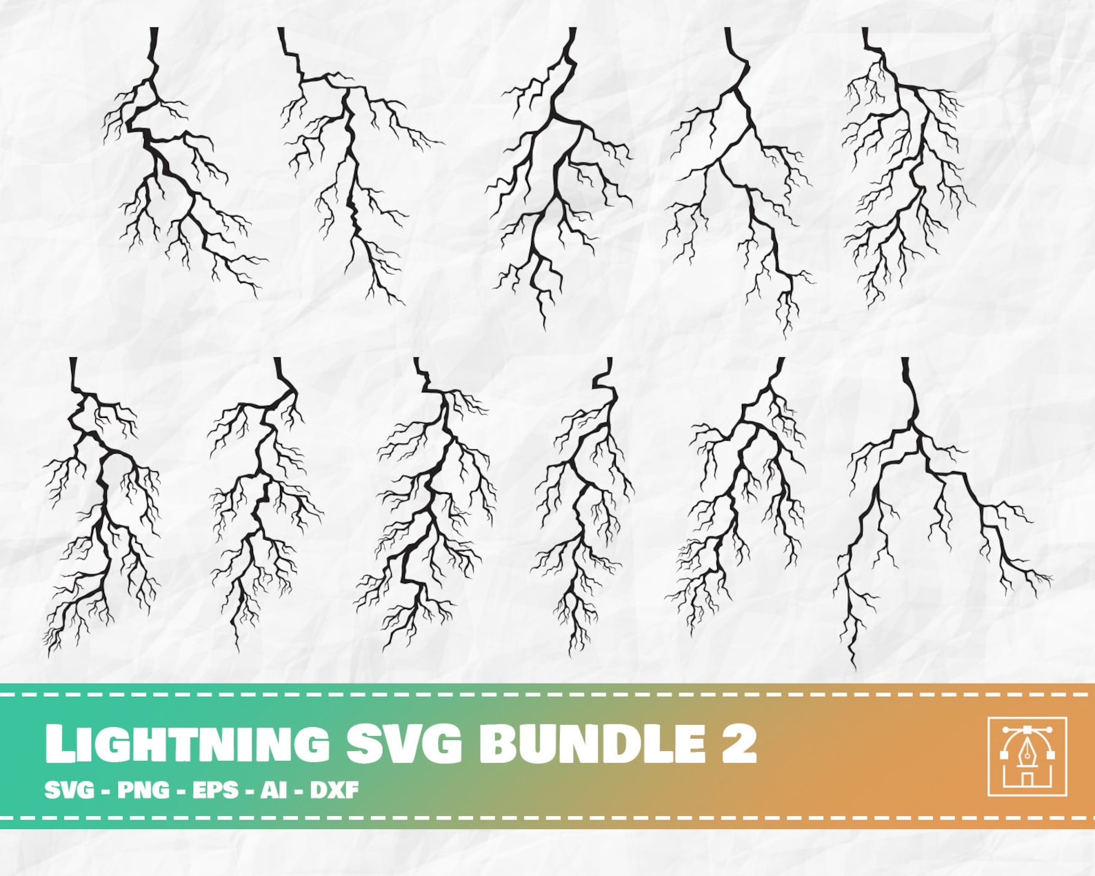 Lightning SVG Bundle 2 Lightning Clipart Lighting PNG - Etsy
