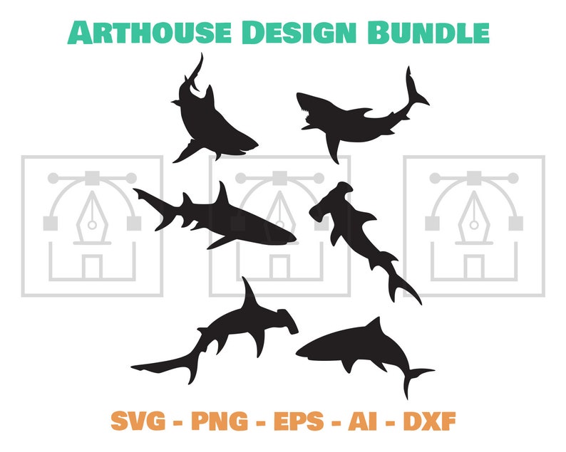 Shark Clipart Bundle Shark Svg Shark Png Shark Clipart | Etsy