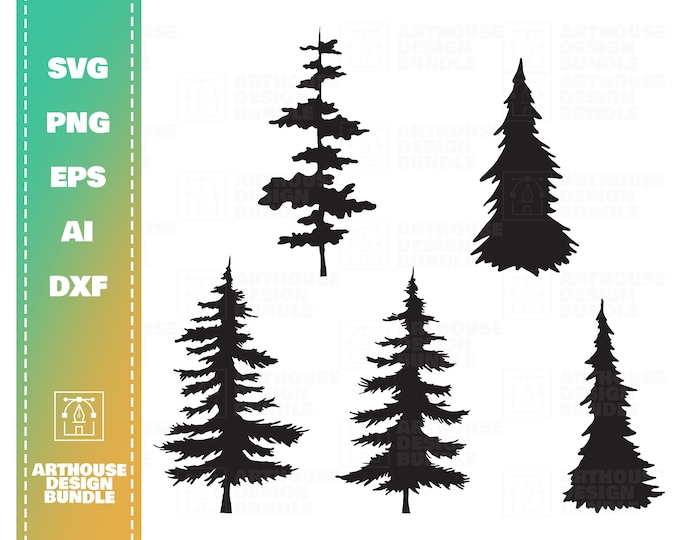 Tree SVG Bundle, Pine Tree SVG, Tree Clipart, Spruce Tree Svg, Pine ...