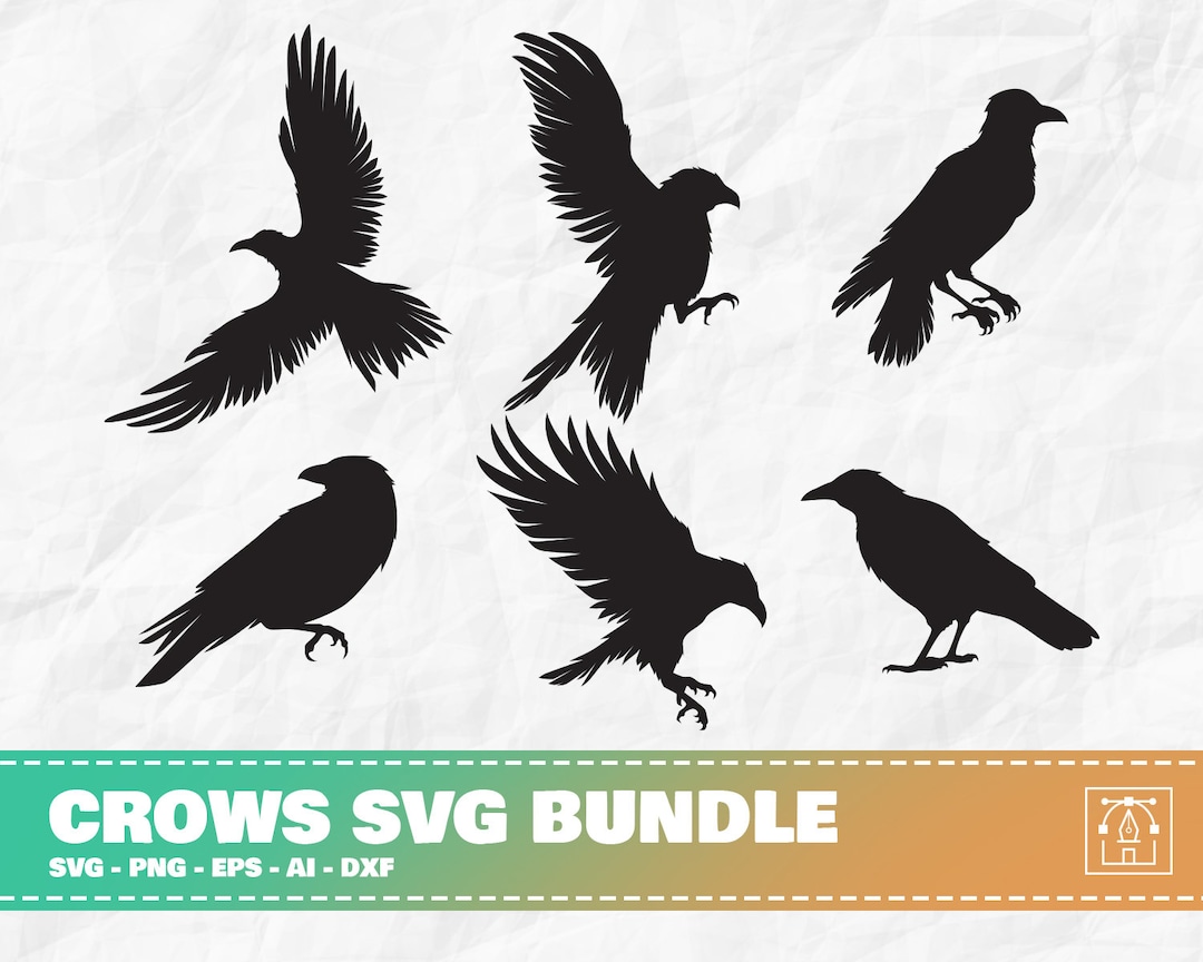 Crow SVG Bundle, Crow Clipart Bundle, Crow PNG Bundle, Raven Svg, Raven ...