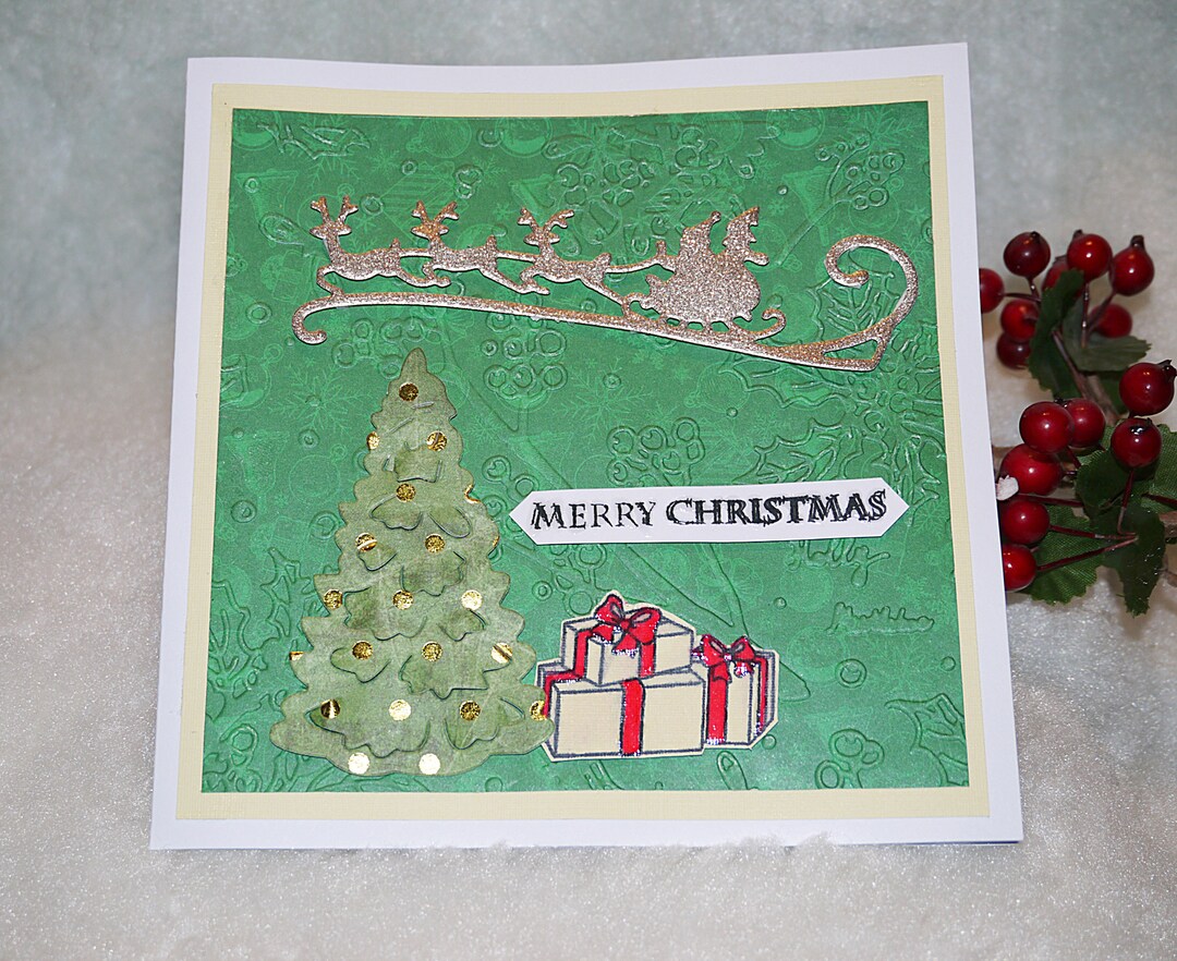 CART NOEL Santa Claus Green and Gold - Etsy