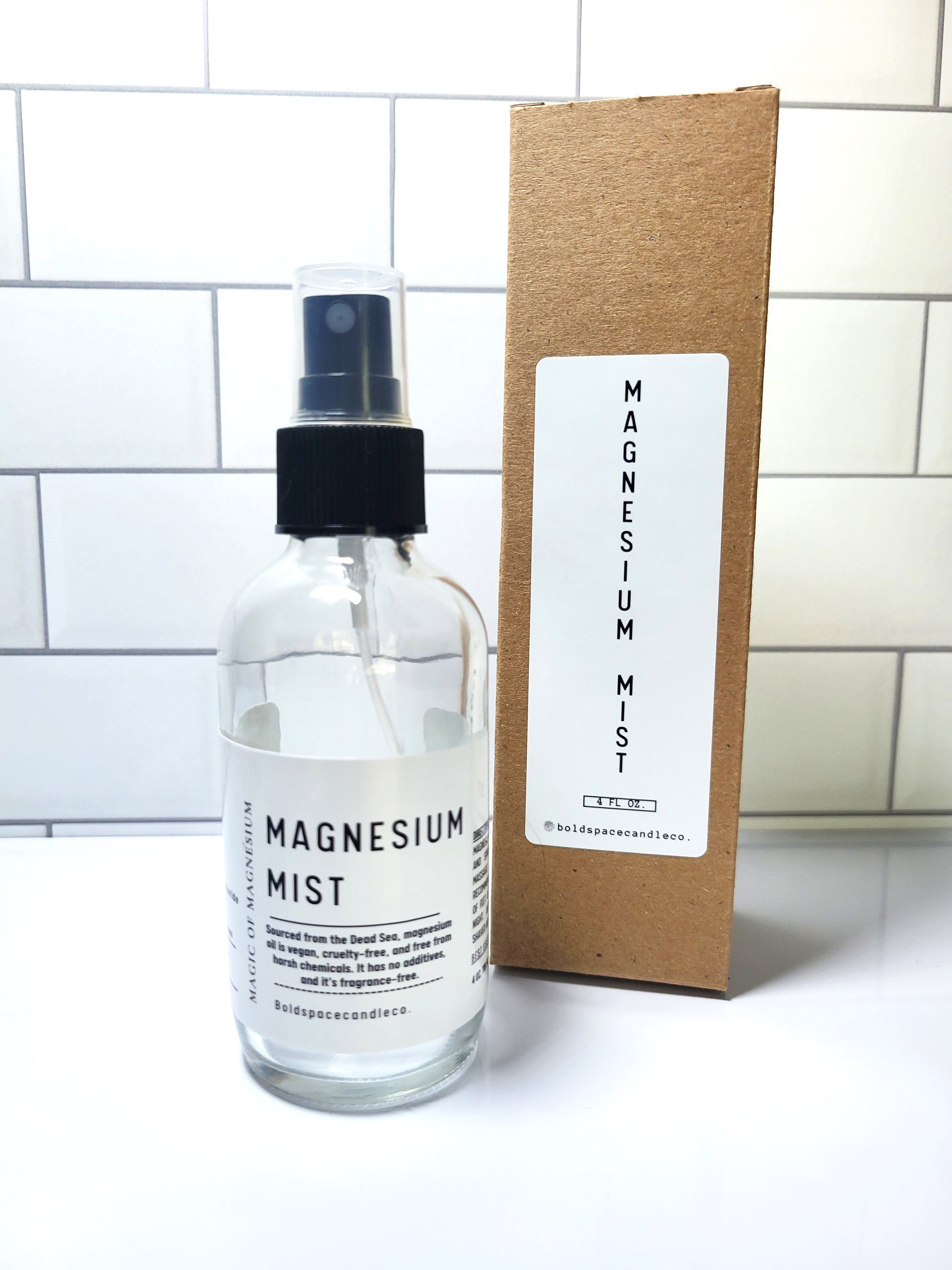 Magnesium Mist 100% Pure & Natural 4 Oz Glass Bottle Cramps PMS ...