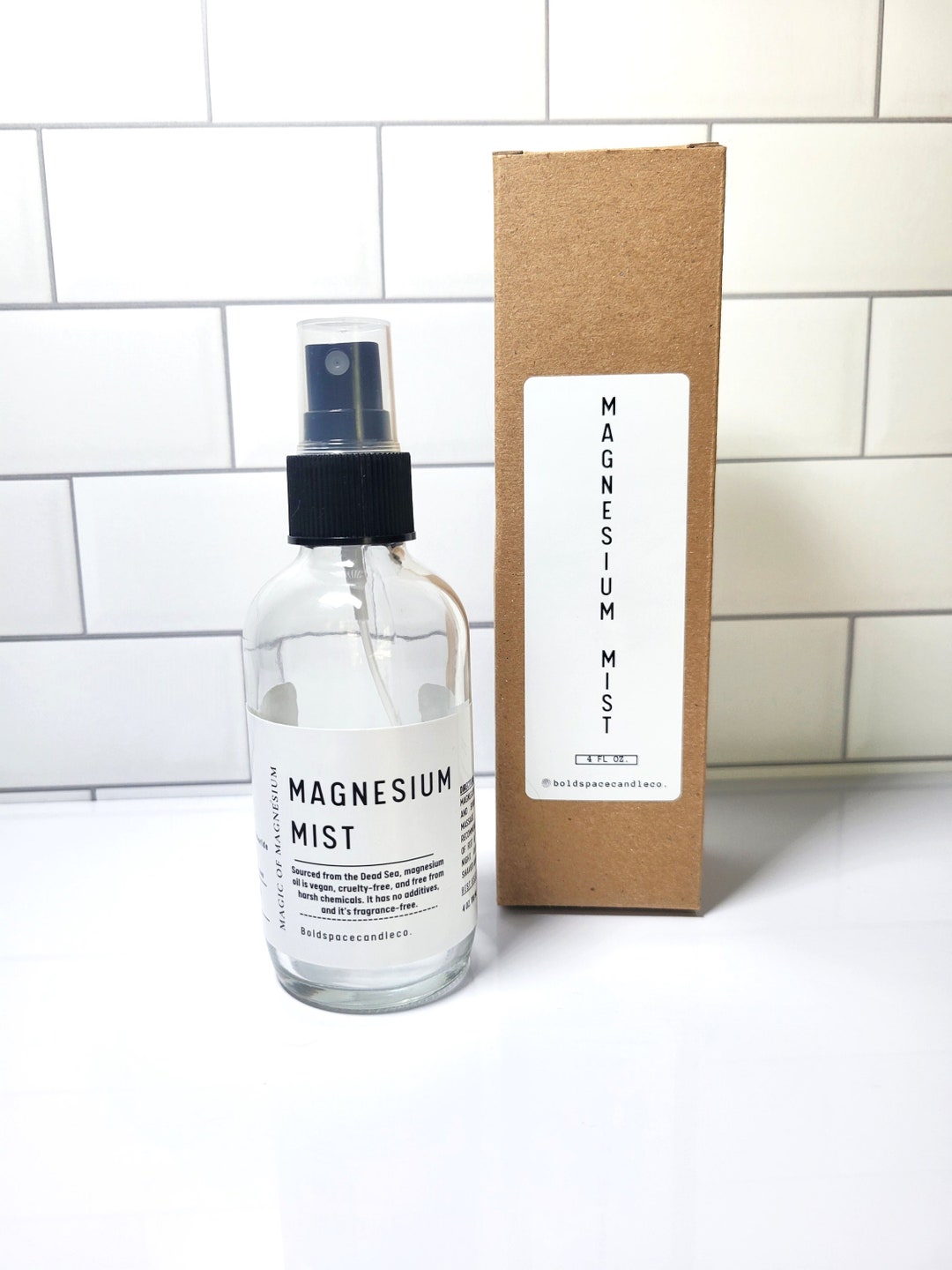 Magnesium Mist 100% Pure & Natural 4 Oz Glass Bottle Cramps PMS ...