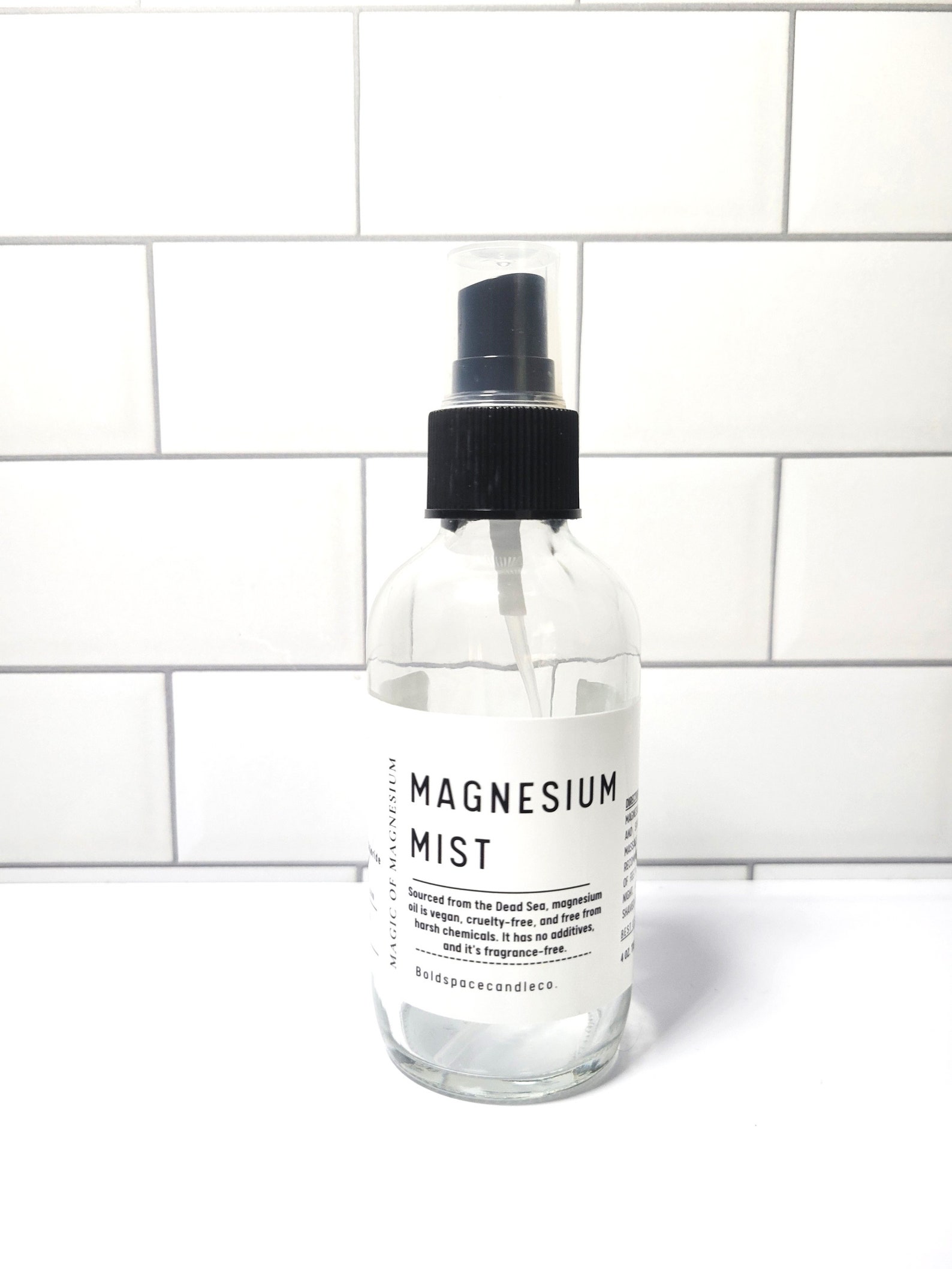Magnesium Mist 100% Pure & Natural 4 Oz Glass Bottle Cramps PMS ...