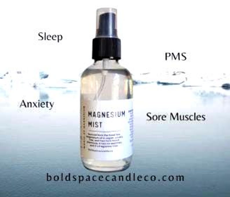 Magnesium Mist | 100% Pure & Natural | 4 Oz Glass Bottle | Cramps | PMS ...