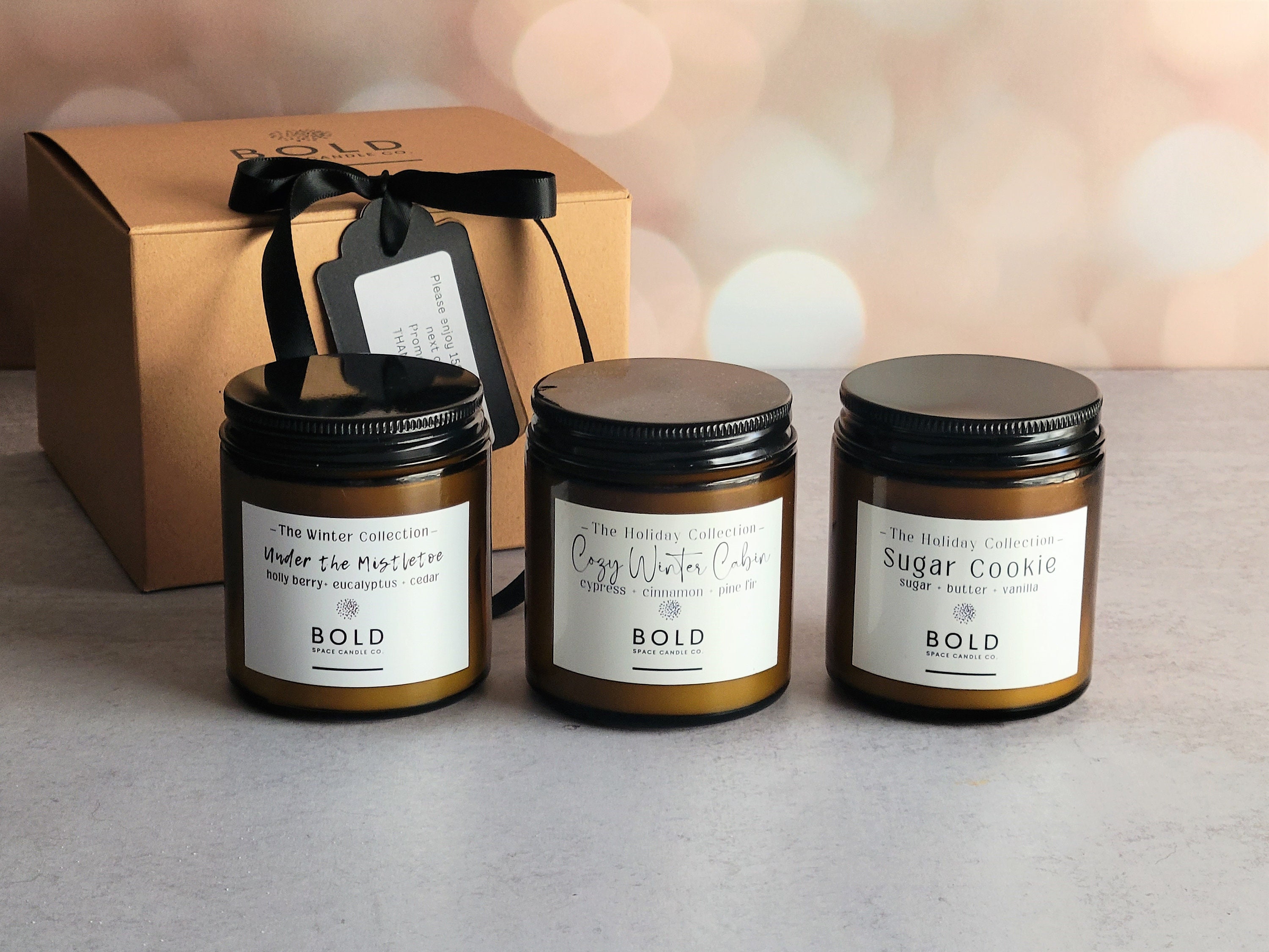 Discovery Set 3 Each Amber Jars Coose Your Scents Soy Wax Travel Candle ...