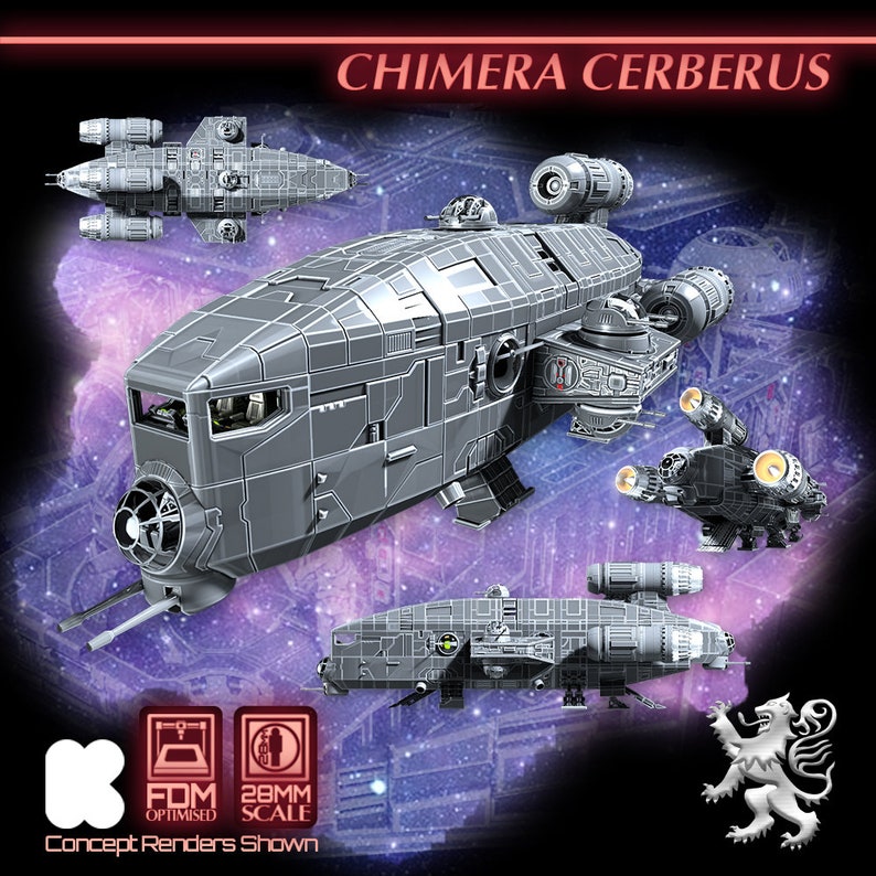 Starship Chimera Cerberus - CUSTOM - FREE SHIPPING - Printed, Trimmed ...
