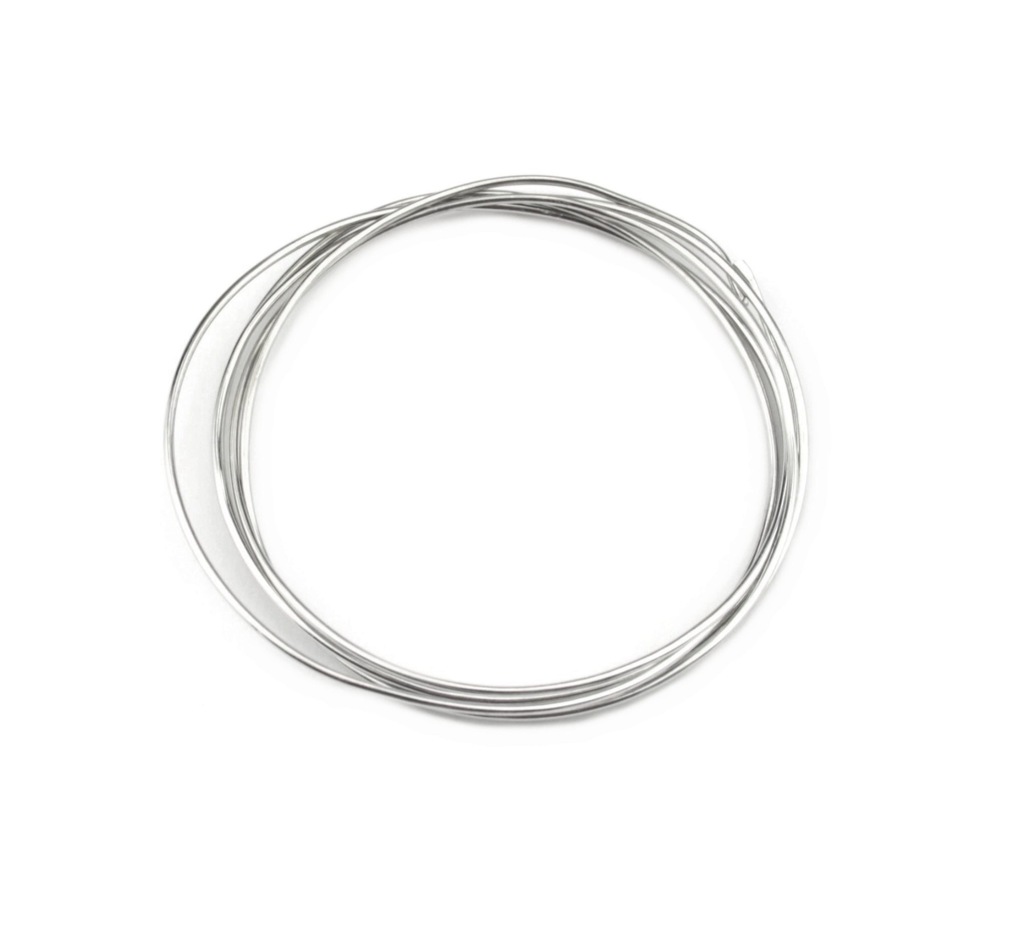 Round Half hard wire White Rhodium plated Length 50 | Etsy