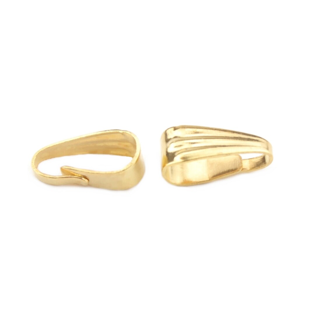 Set of 2 Clip Bails 24 K Gold Plated Size 8 X 3 Mm Craft Findings for ...