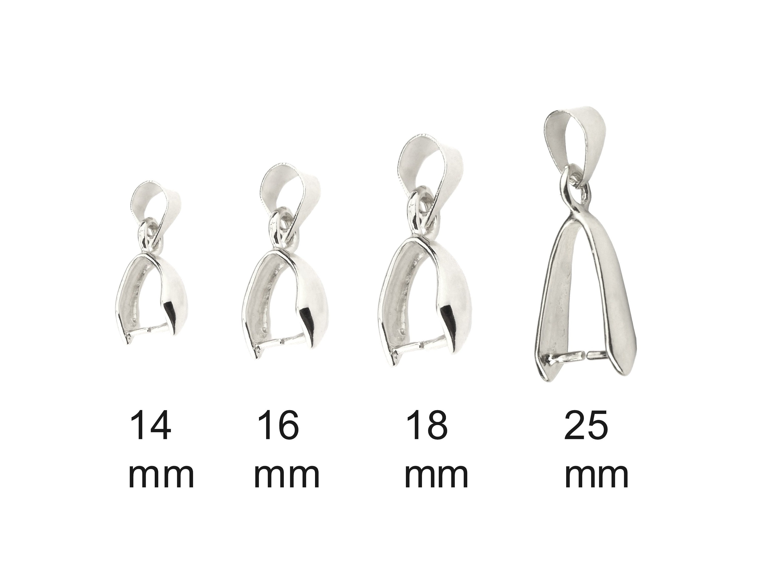 Set of 2 Bails clip 14 16 18 or 25 mm White Rhodium Plated | Etsy