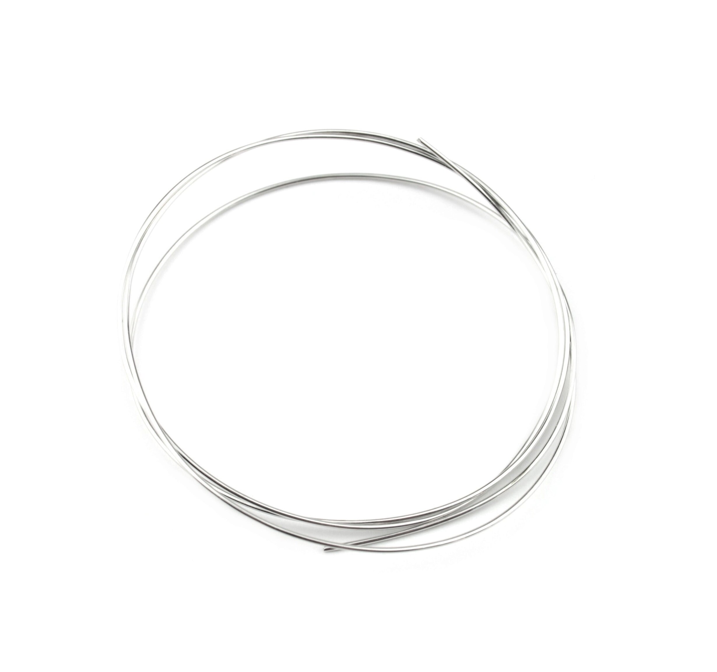 Round Half hard wire White Rhodium plated Length 50 | Etsy