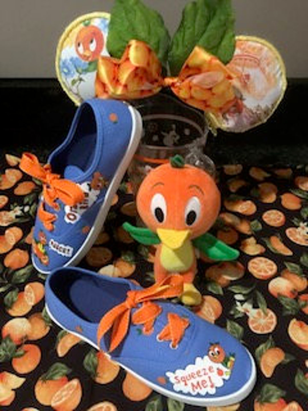 Original Dis Inspired Orange Bird Hand Painted Canvas Lace Shoes. - Etsy
