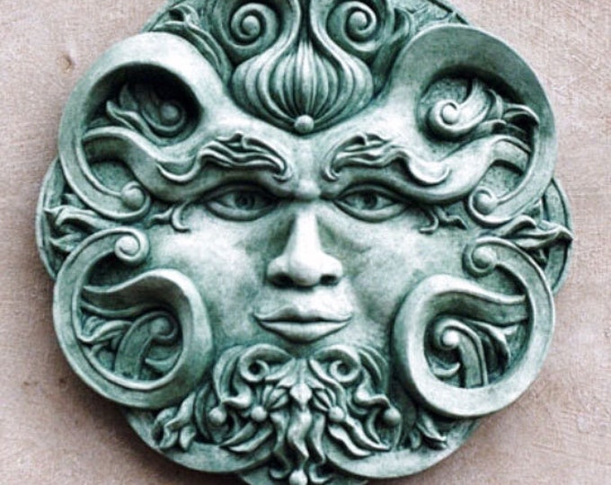 Large Concrete Wall Plaque Spinner Greenman - Etsy