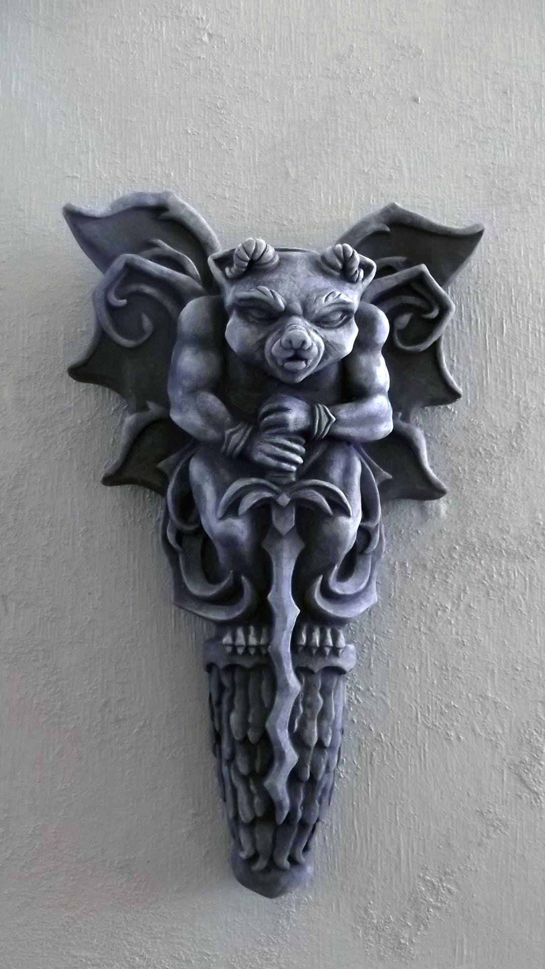 Concrete Gargoyle Wall Sconce - Etsy