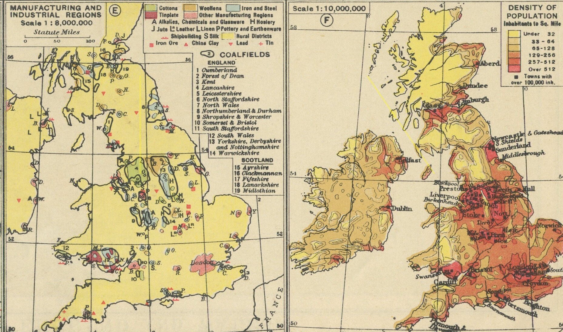 Vintage UK Map. British Isles Map Print. Colorful United Kingdom Map ...