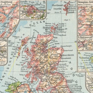 Vintage British Isles Map. Great Britain Map Print. United - Etsy