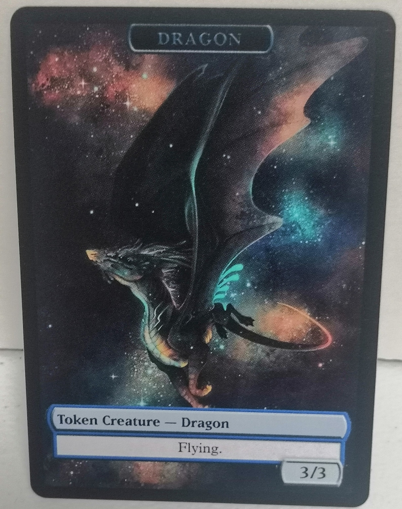 Mtg Astral Dragon 3/3 Double Sided Token Alternative Art - Etsy
