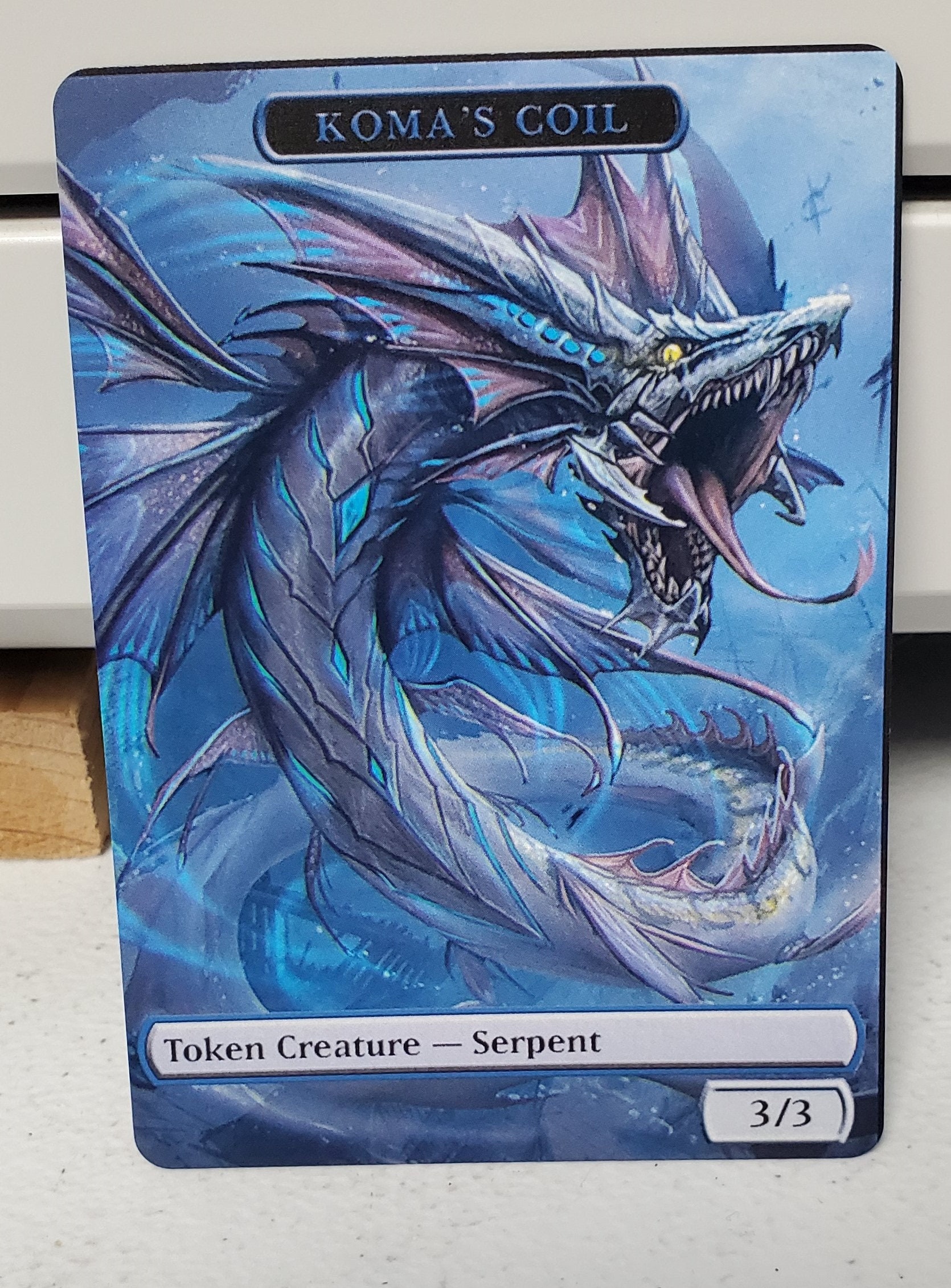 Full Art Mtg Koma's Coil 3/3 Double Sided Token Alternative Art EDH ...