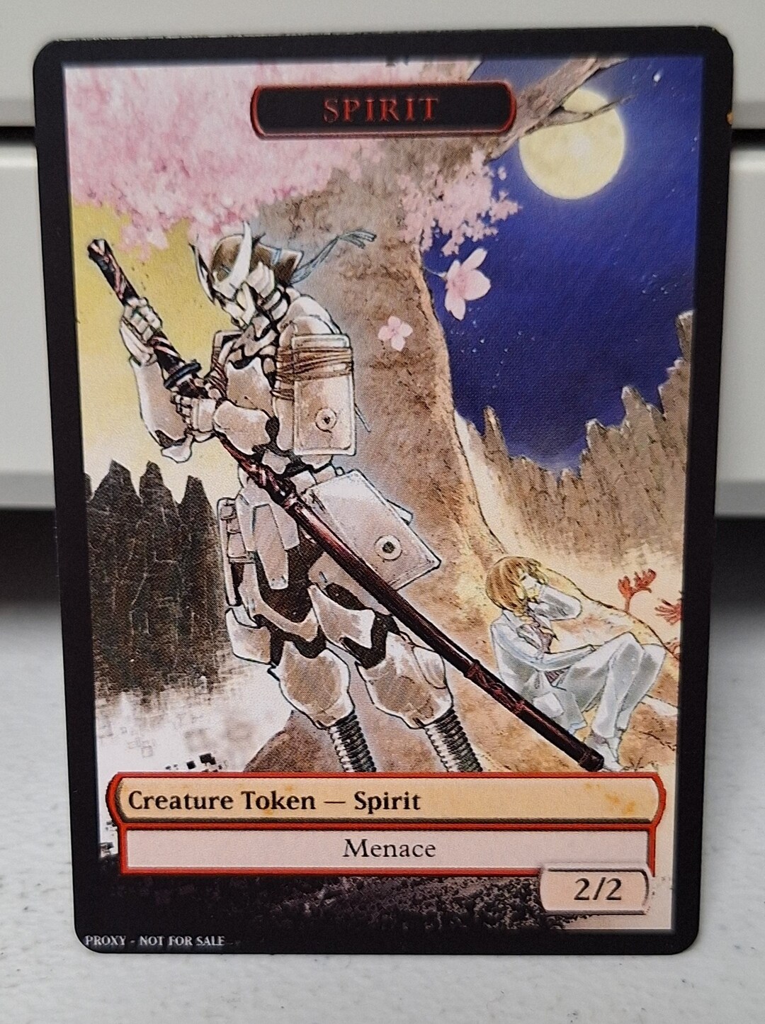 Mtg Red Spirit 2/2 With Menace Double Sided Token Alternative Art EDH ...