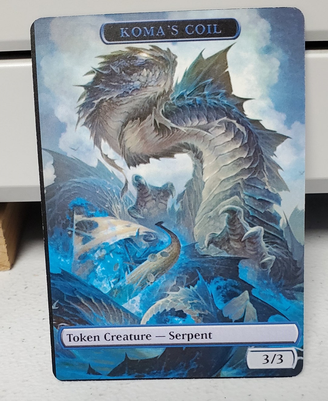 Full Art Mtg Koma's Coil 3/3 Double Sided Token Alternative Art EDH ...