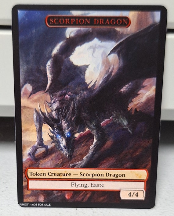 Mtg Scorpion Dragon 4/4 Double Sided Token Alternative Art Mtg Scorpion Dragon 4/4 Double Sided Token Alternative Art