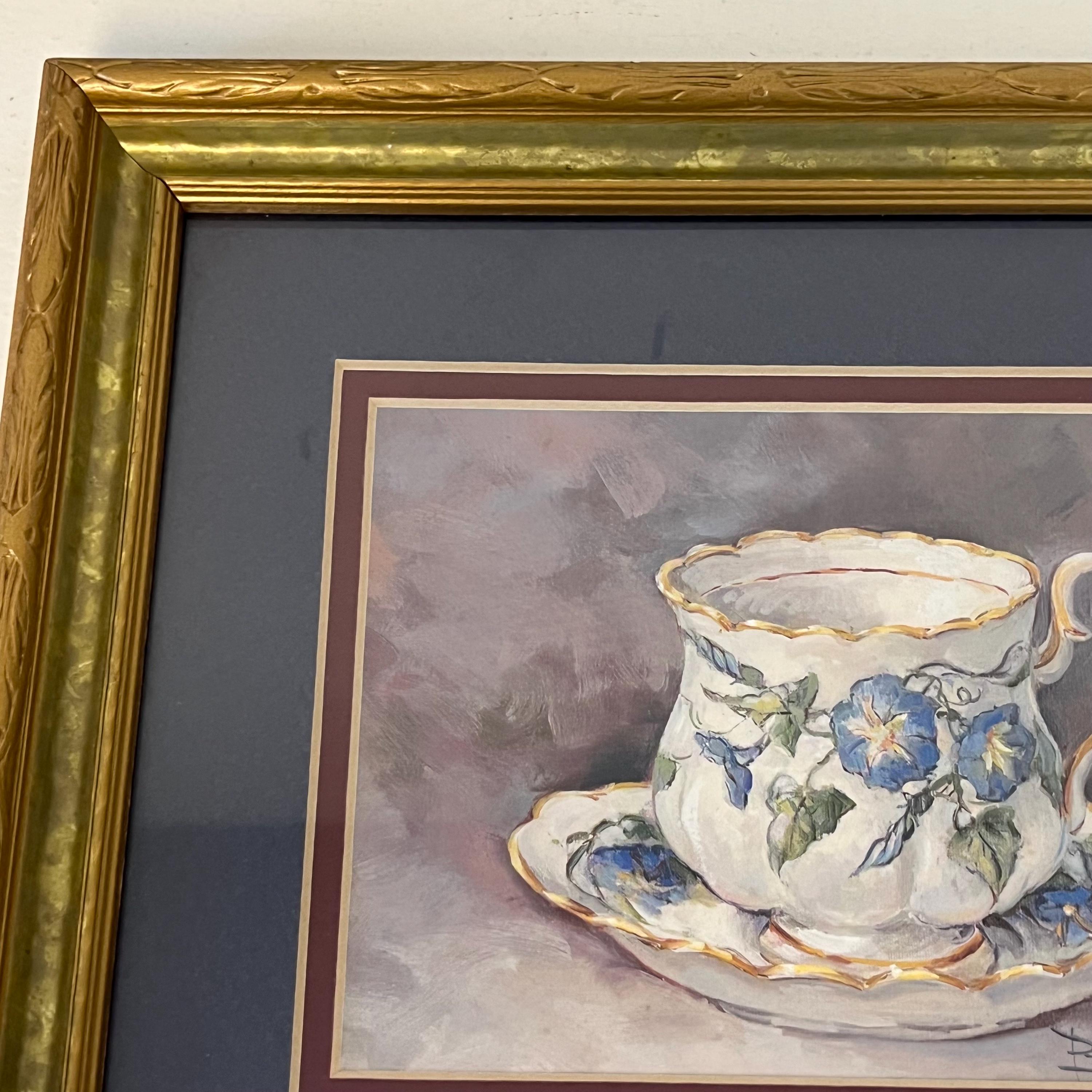 Vintage Barbara Mock Teacup Art Prints - Gold Frame Set of 2 - Etsy
