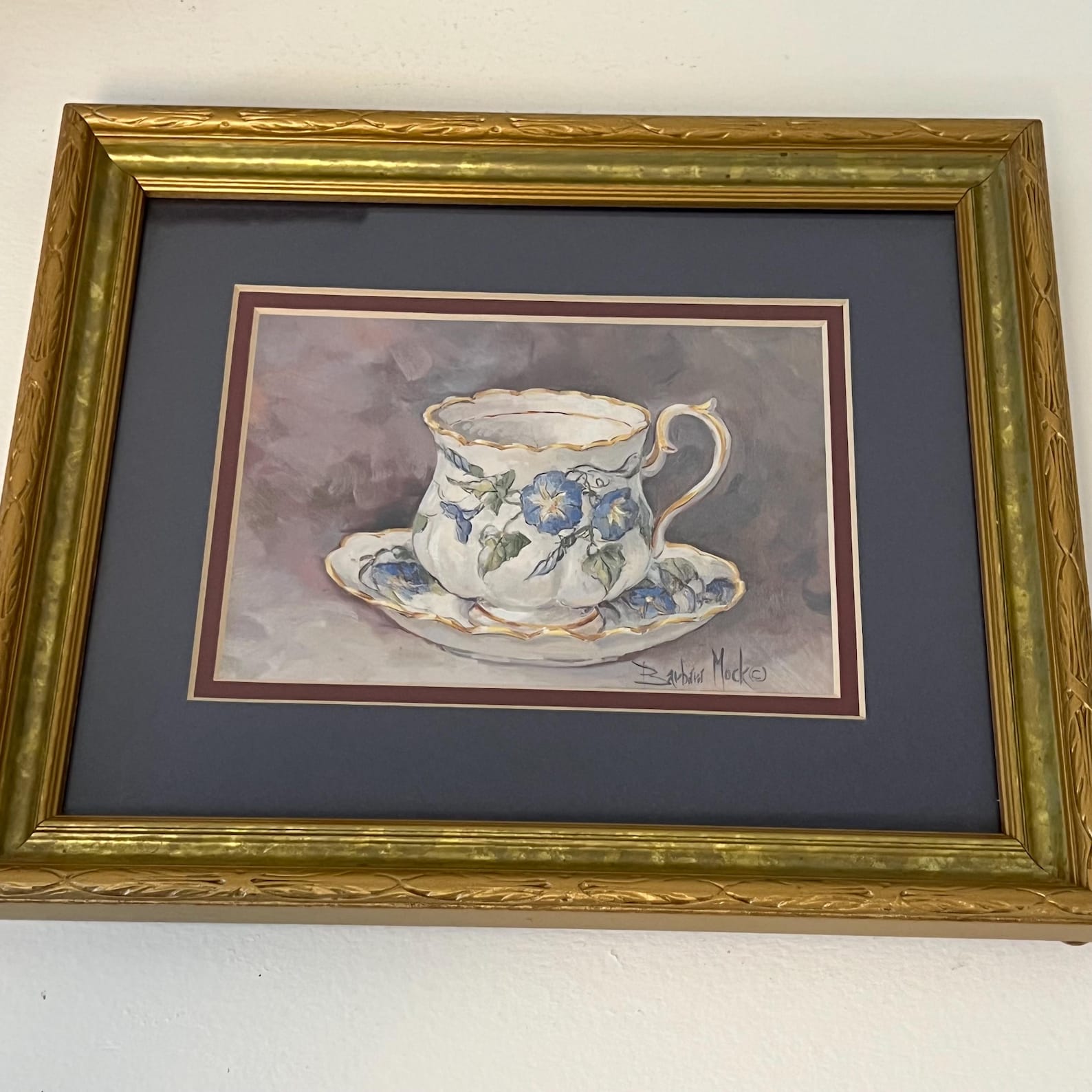Vintage Barbara Mock Teacup Art Prints - Gold Frame Set of 2 - Etsy