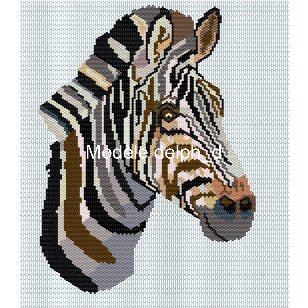 Zebra Miyuki Bead Weaving Diagram - Etsy