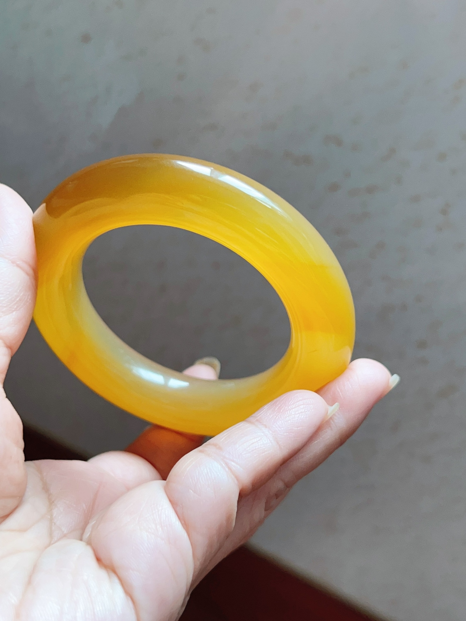 Chubby 52 Mm Natural Fanta Bright Yellow Orange Chalcedony Bangle - Etsy