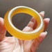 Chubby 52 Mm Natural Fanta Bright Yellow Orange Chalcedony Bangle - Etsy