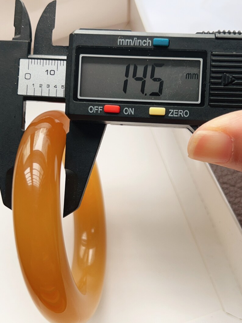 Chubby 52 Mm Natural Fanta Bright Yellow Orange Chalcedony Bangle - Etsy