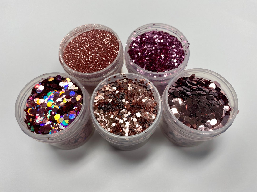 Pink / Rose Gold Sample Glitter Set - 1 Oz Each - Set of 5 - Etsy