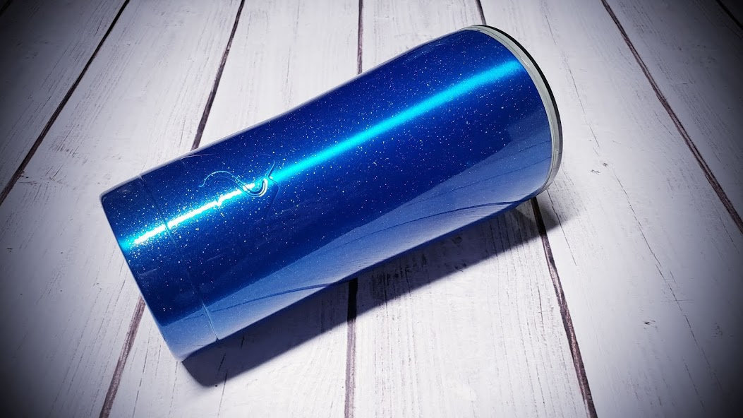 READY TO SHIP - Metallic Blue Powder Coated Stainless Steel tumbler ...