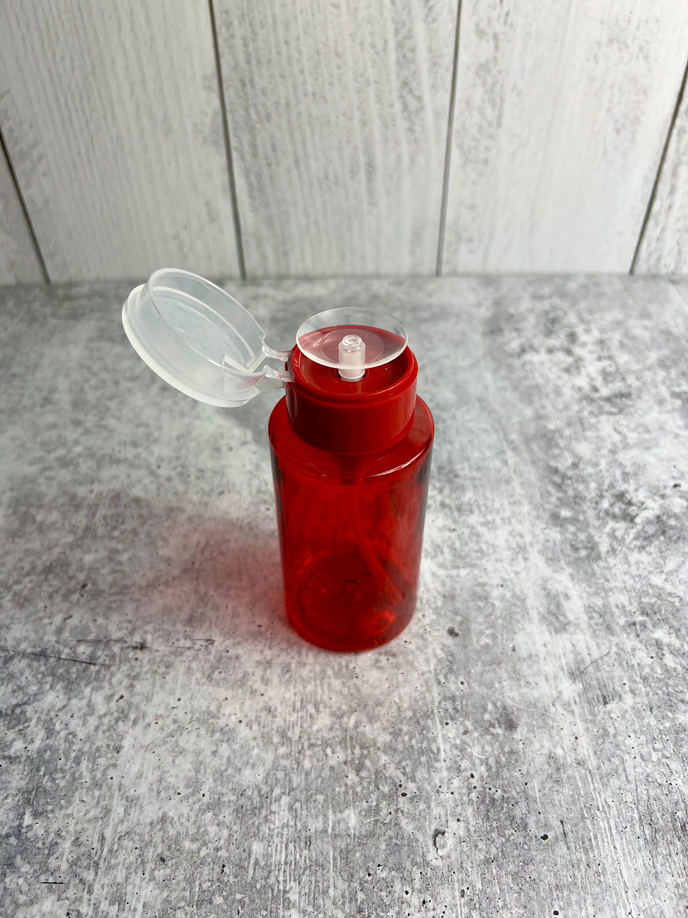 MARCH CLEARANCE -Alcohol / Acetone Pump Dispenser - 7 oz - Red