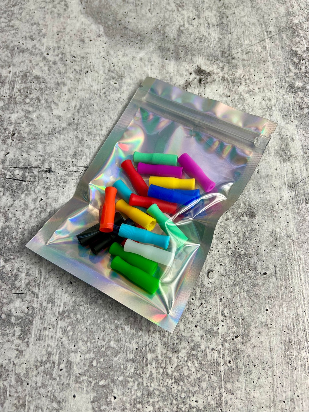 Set of 20 Silicone Straw Tip / Covers - for 6MM Stainless Steel Straws ...