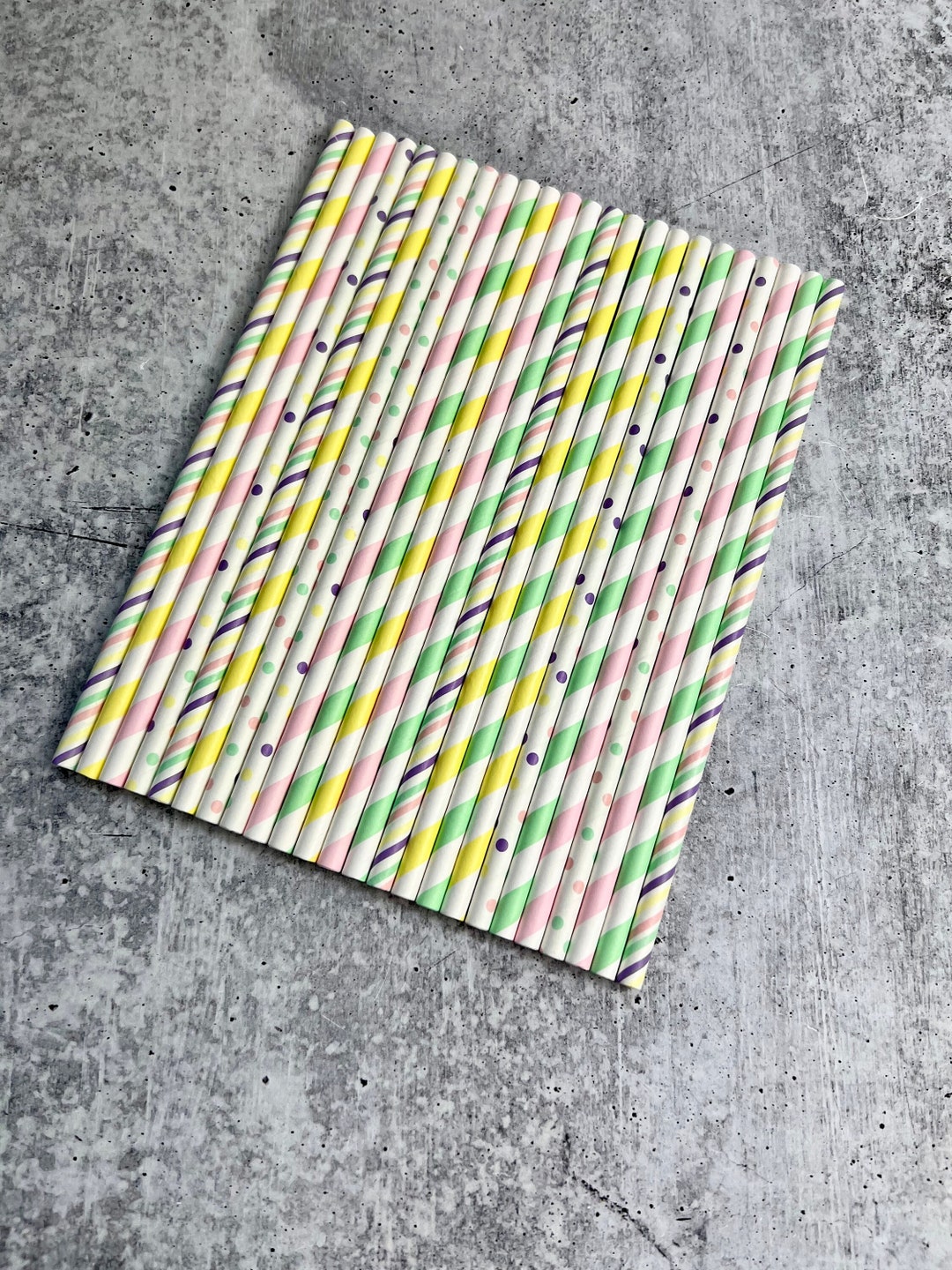 MARCH CLEARANCE - Pastel Paper Straws - Set of 24 - Spring | Easter ...