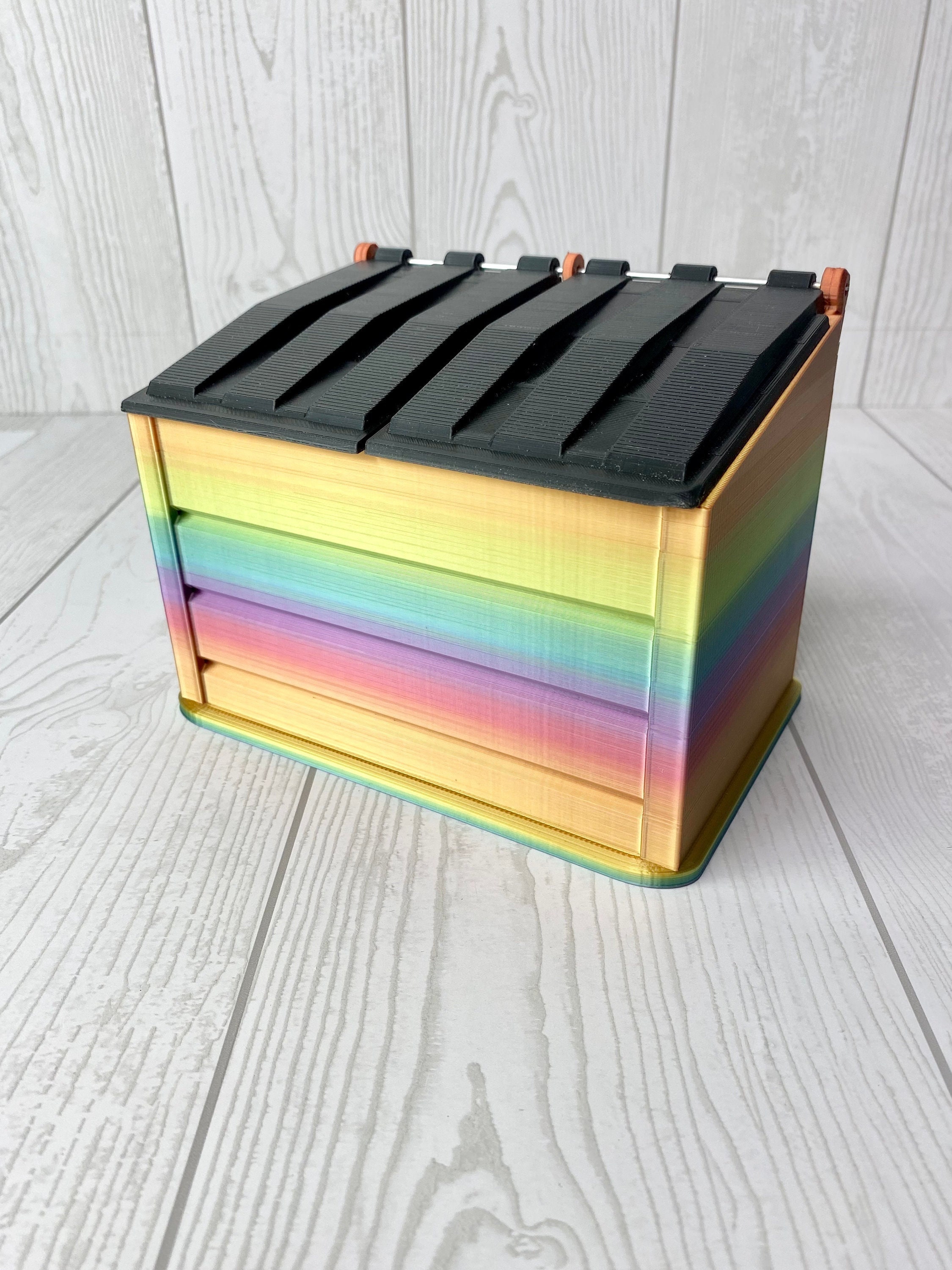 Desktop Weeding Dumpster / Waste Bin - Rainbow
