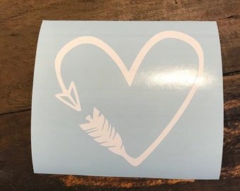 Heart shaped decal | Etsy