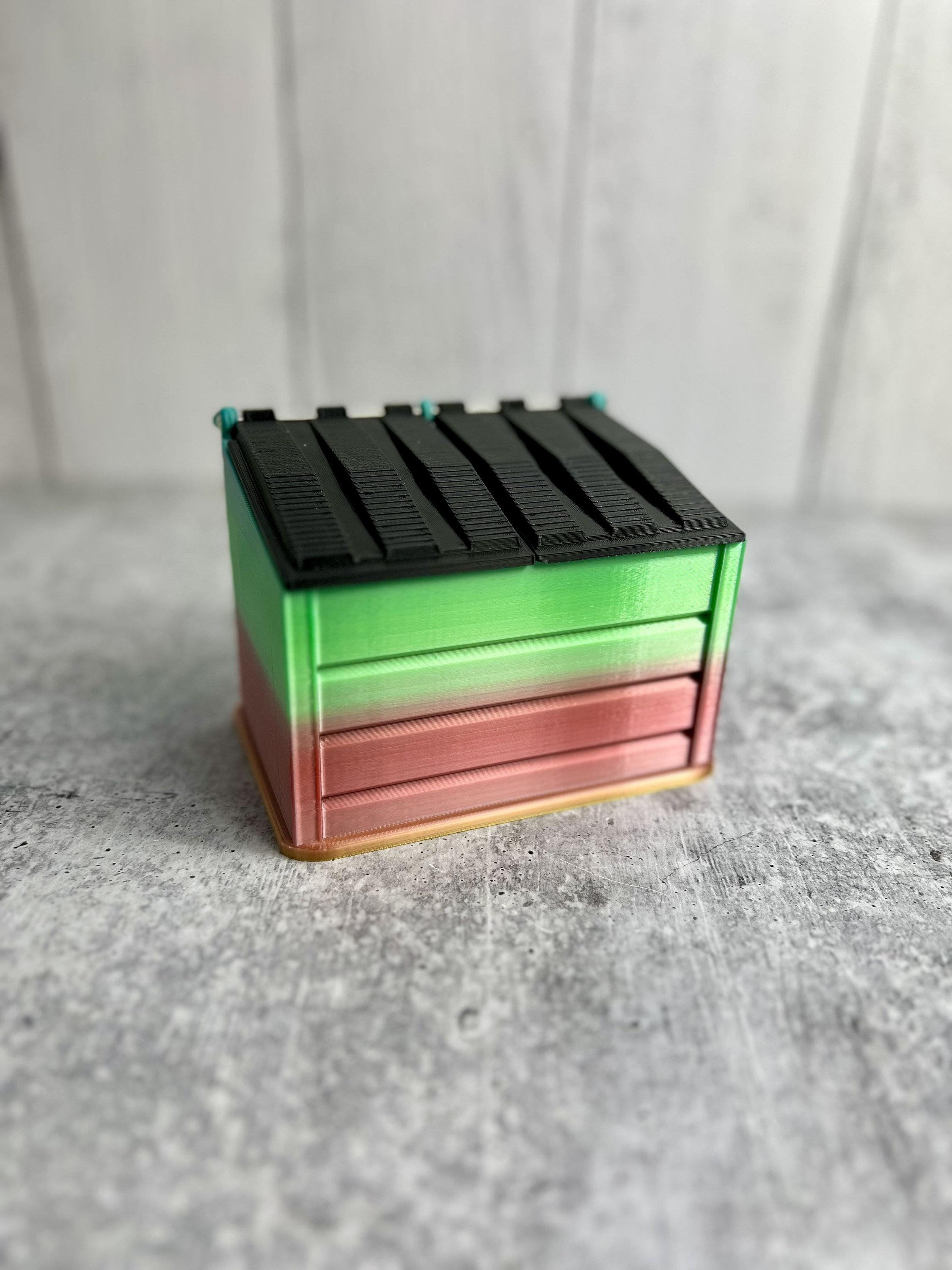 Mini Desktop Dumpster / Waste Bin - Stash - Holder - Craft Room Organizer