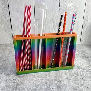 3D Printed Straw Organizer - Straw Holder - Kitchen Organizer -- - Etsy