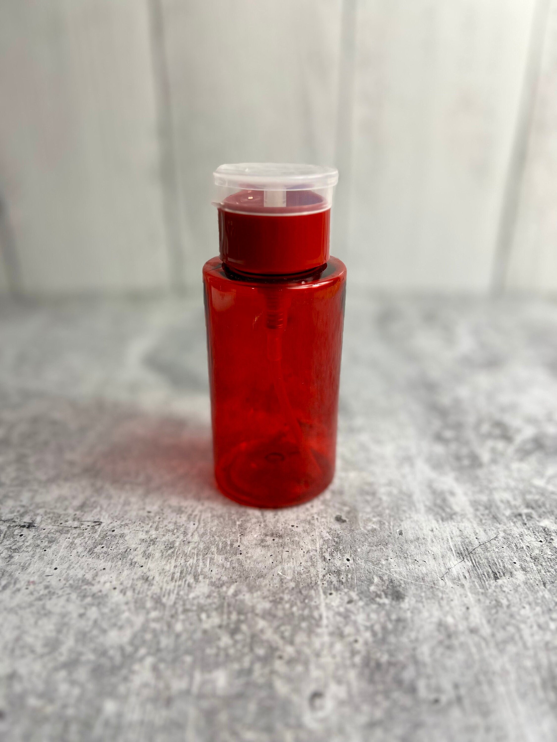 MARCH CLEARANCE -Alcohol / Acetone Pump Dispenser - 7 oz - Red