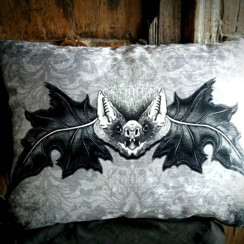 Vampire Bat Gothic Home Decor Cushion Spooky Velvet Bat | Etsy